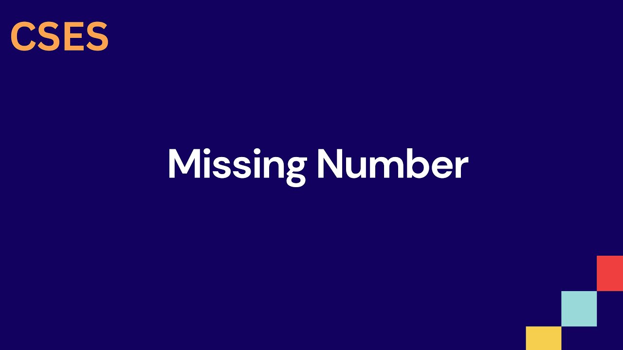Cses Missing Number In Arabic Youtube