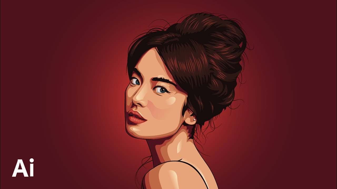 Vector Portrait In Adobe Illustrator 2021 Vector Art Vector