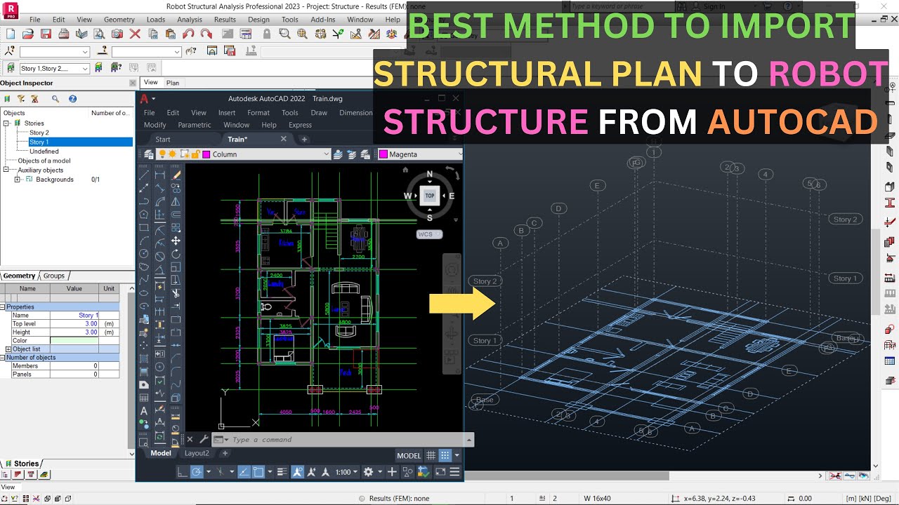 Robot Structural Analysis Tutorial Import Building Plans From Autocad