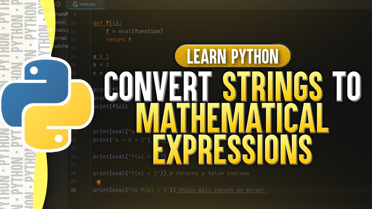 Convert Strings To Mathematical Expressions In Python Youtube