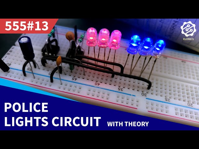 Police Lights Themed Flashing Led Circuit Using 555 Ic