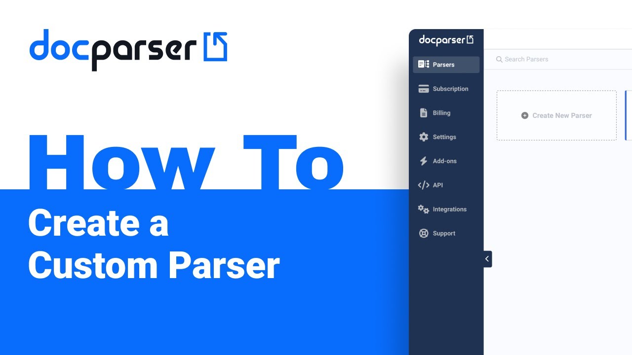 Docparser Academy How To Create A Custom Parser Youtube
