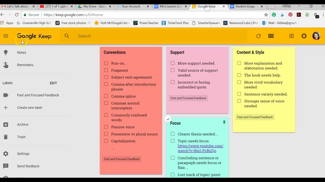 Fast And Focused Feedback With Google Docs And Google Keep Youtube