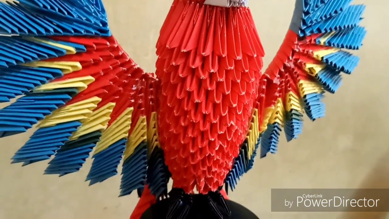 3d Origami Macaw Parrot Youtube