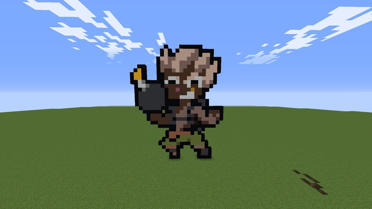 Minecraft Pixel Art Tutorial And Showcase Junkrat Overwatch Youtube