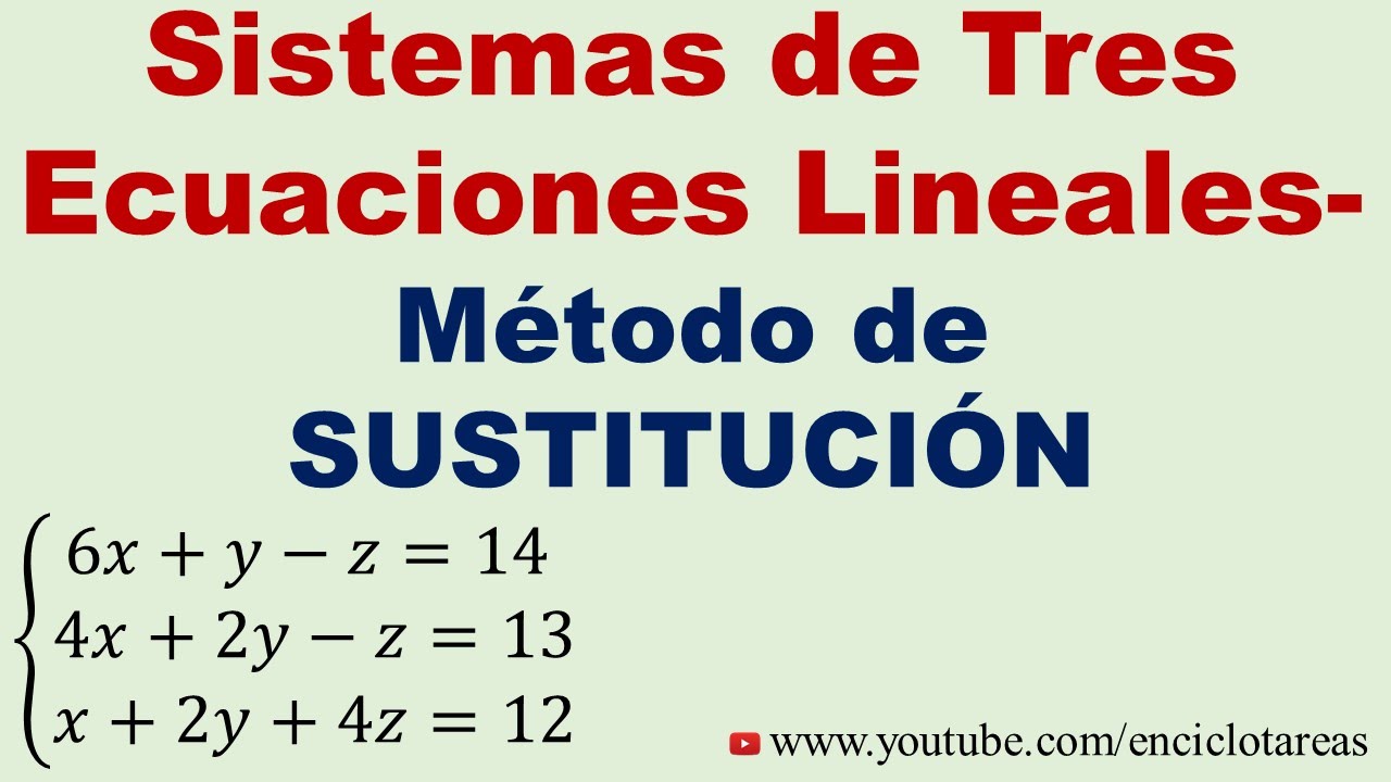 Sistema De Tres Ecuaciones Lineales Con Tres Incógnitas Método De