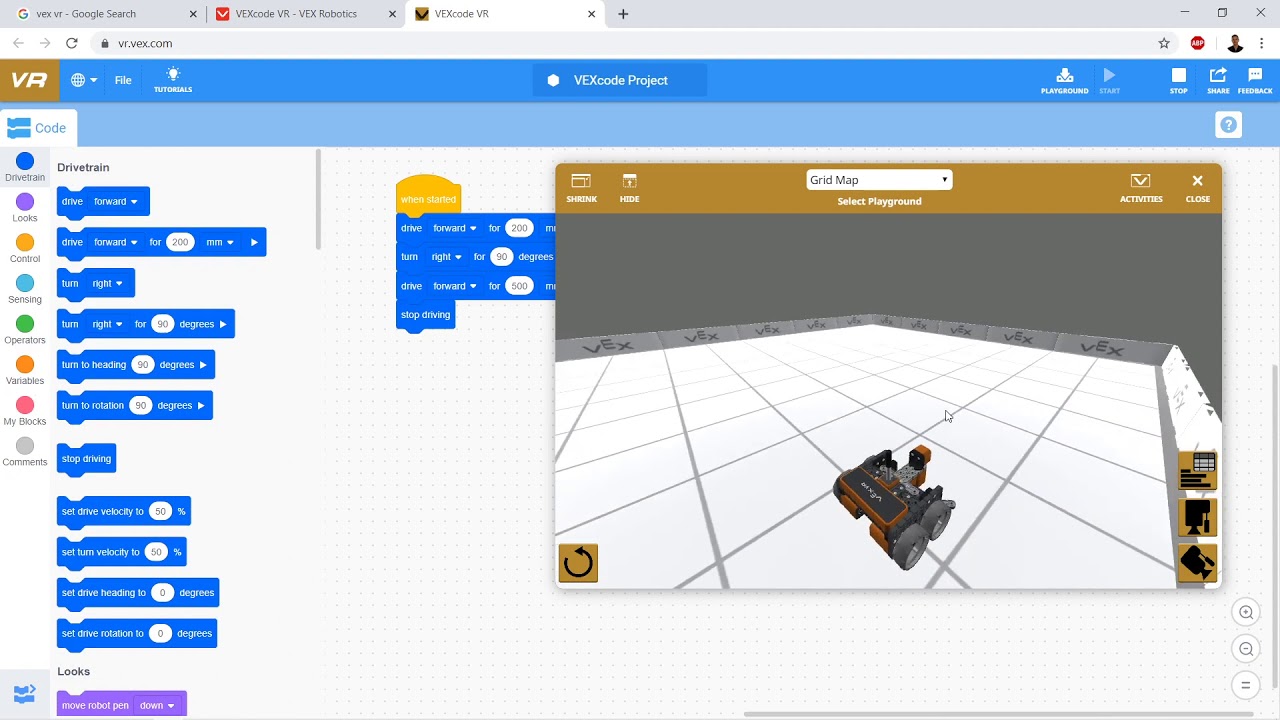 1 Vexcode Vr Conducir Y Girar Youtube