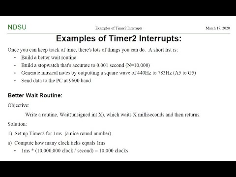 Ece 376 Timer2 Examples Youtube