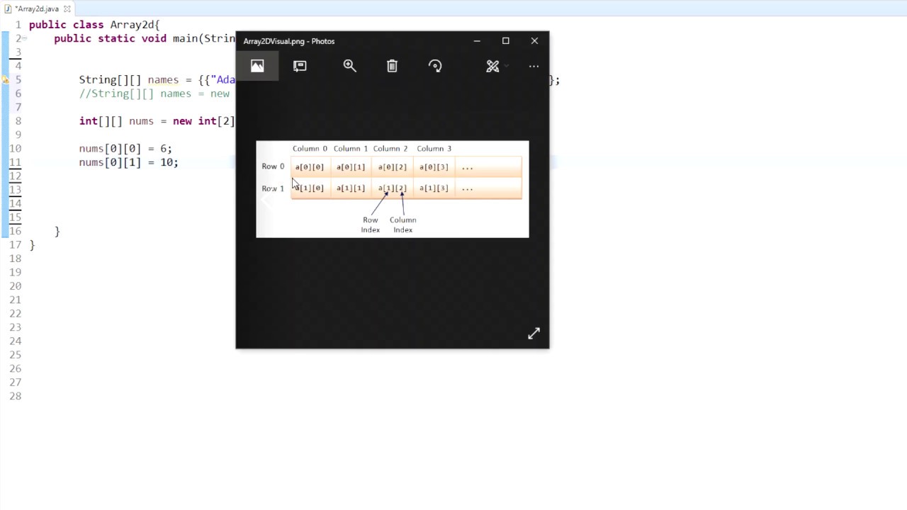 Java Programming Tutorial 23 Intro To 2d Array Youtube