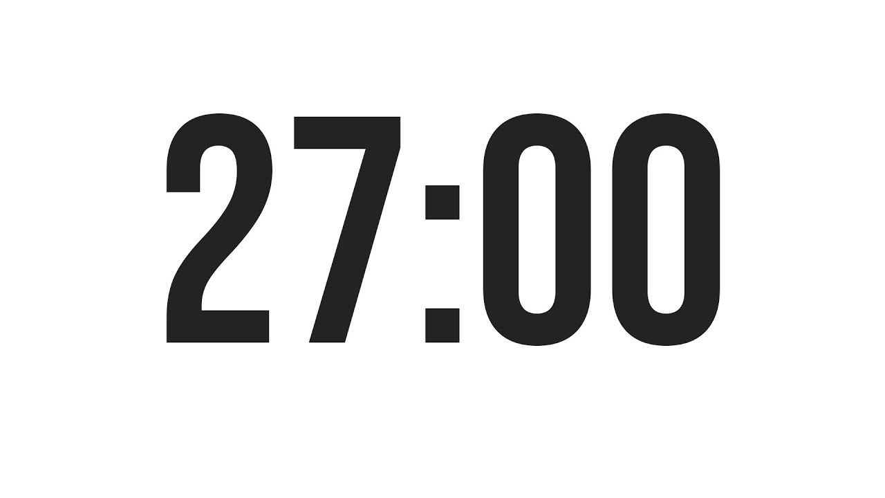 27 Minute Timer Countdown Timer Minimal Youtube