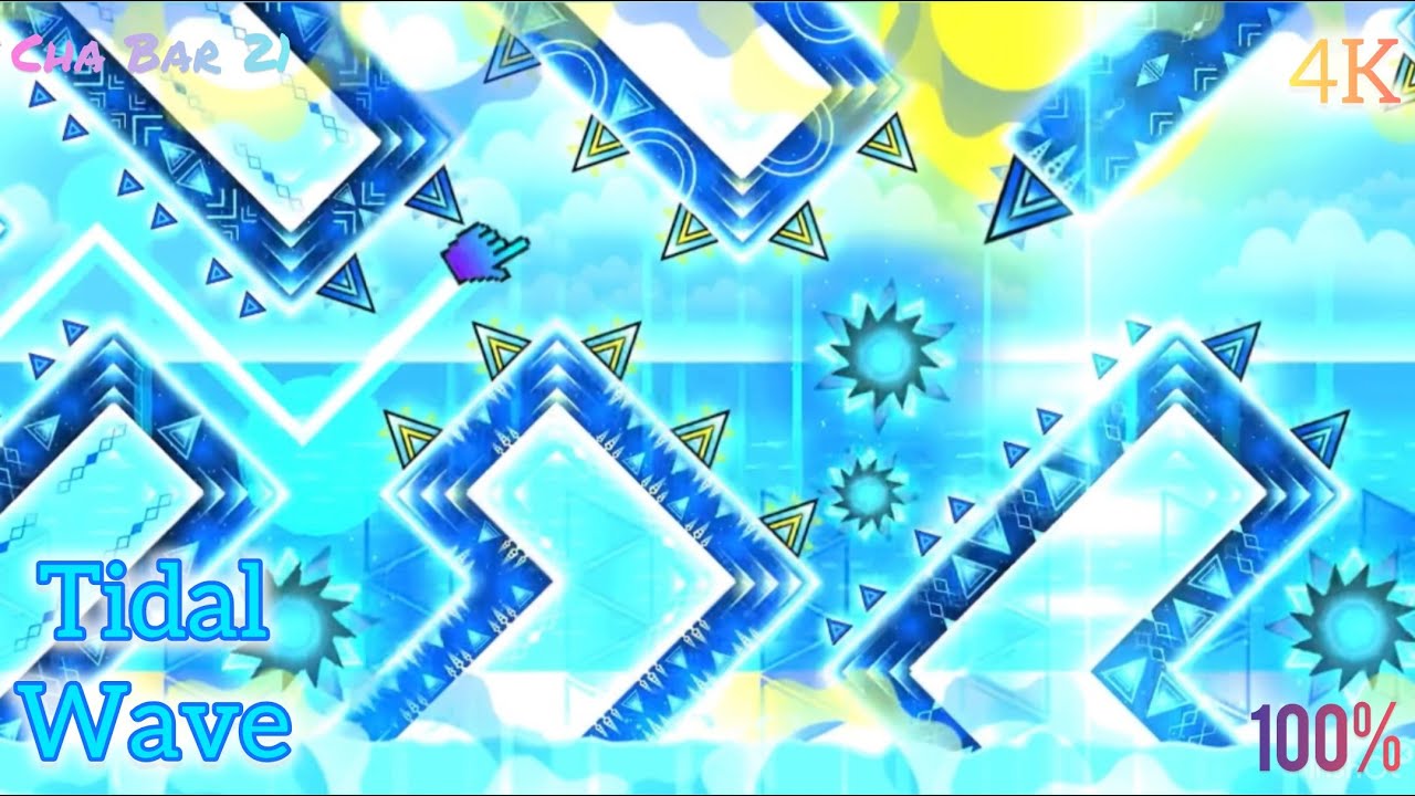4k Tidal Wave Geometry Dash Youtube