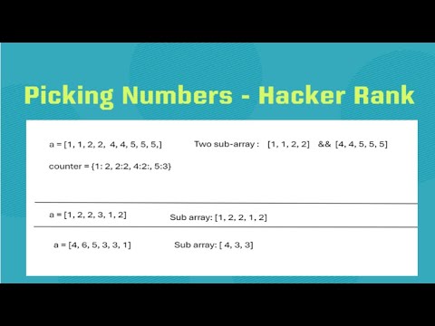 Hackerrank Picking Numbers Python Youtube