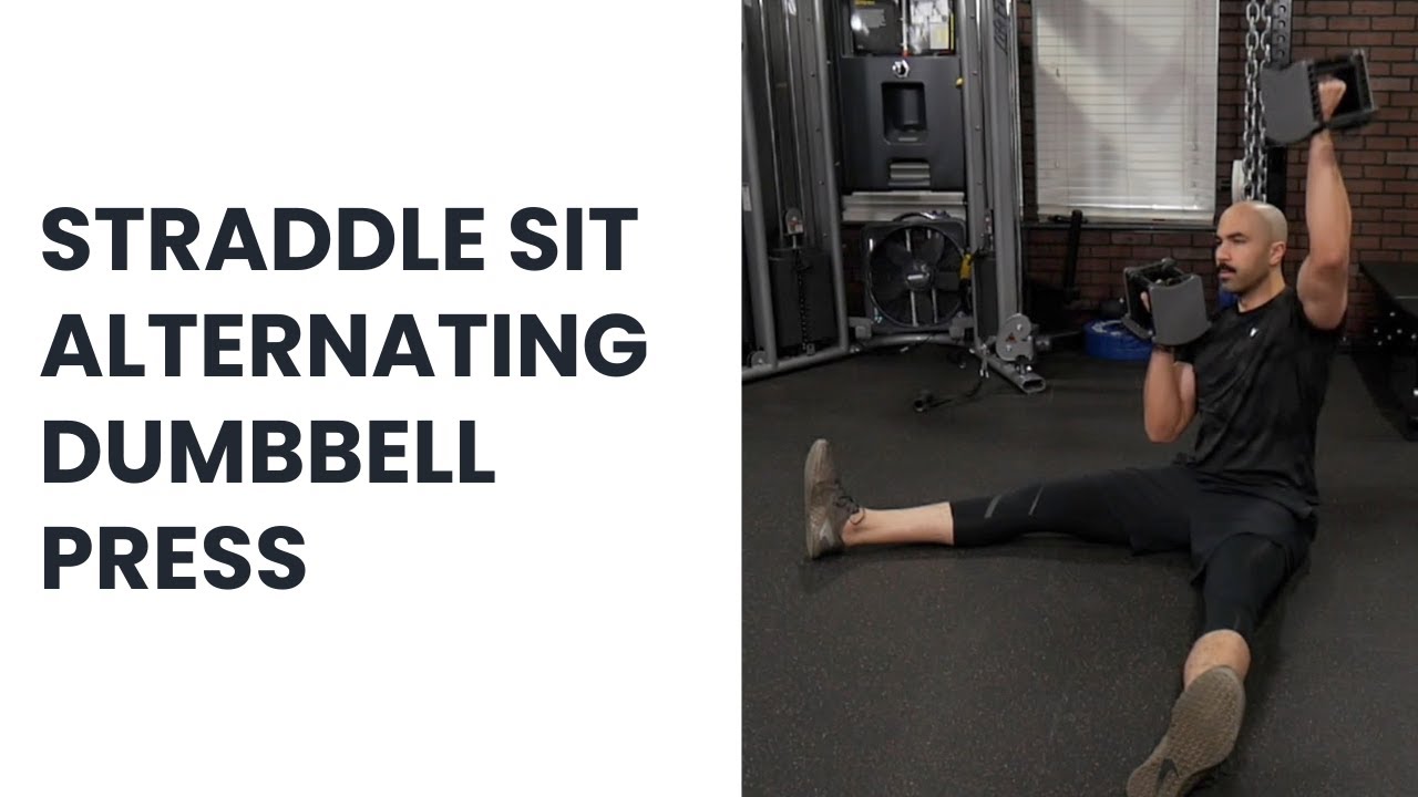 Straddle Sit Alternating Dumbbell Overhead Press Youtube