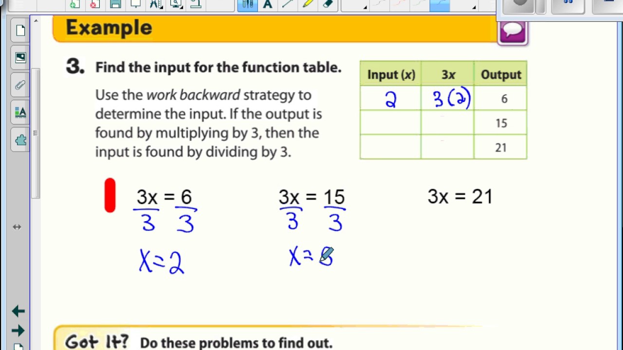 Ch8 Lesson 1 Function Tables Video Lecture Youtube