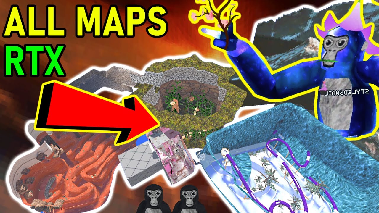 I Made Every Map In Gorilla Tag Vr Better Rtx Gorilla World Custom