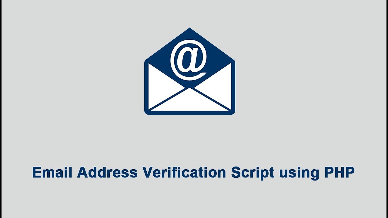 Email Address Verification Script Using Php Youtube