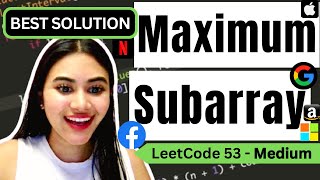53 Maximum Subarray Python Mang Question Leetcode English Code Io Code