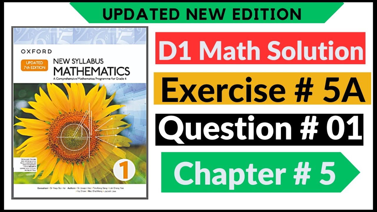 Exercise 5a Question No 1 D1 Maths New Updated Edition Oxford New