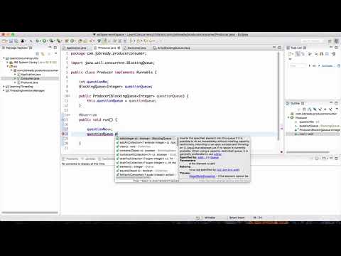 Producer Consumer Pattern Using A Blockingqueue In Java Youtube