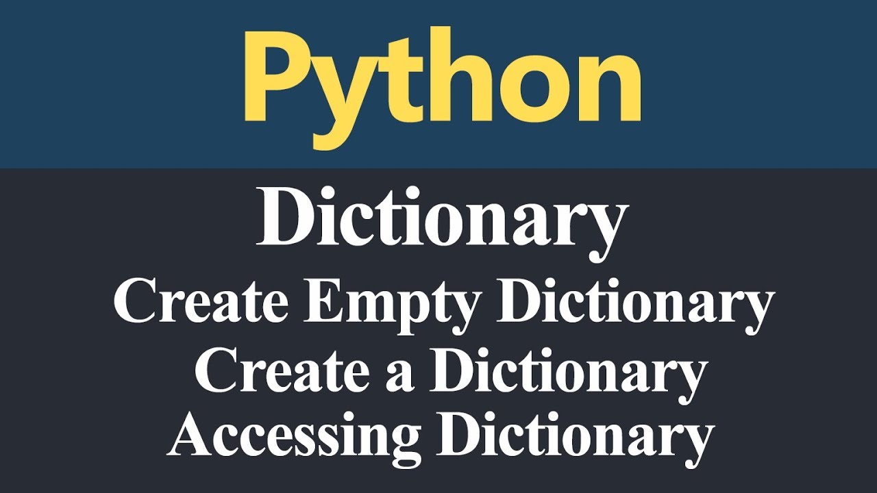 Dictionary In Python Hindi Youtube
