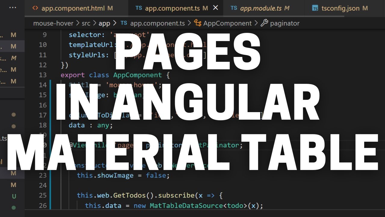 Adding Pages To Angular Material Table Using Paginator Angular