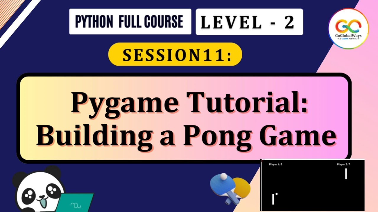 Pygame Tutorial Building Pong Game Python Programming Youtube