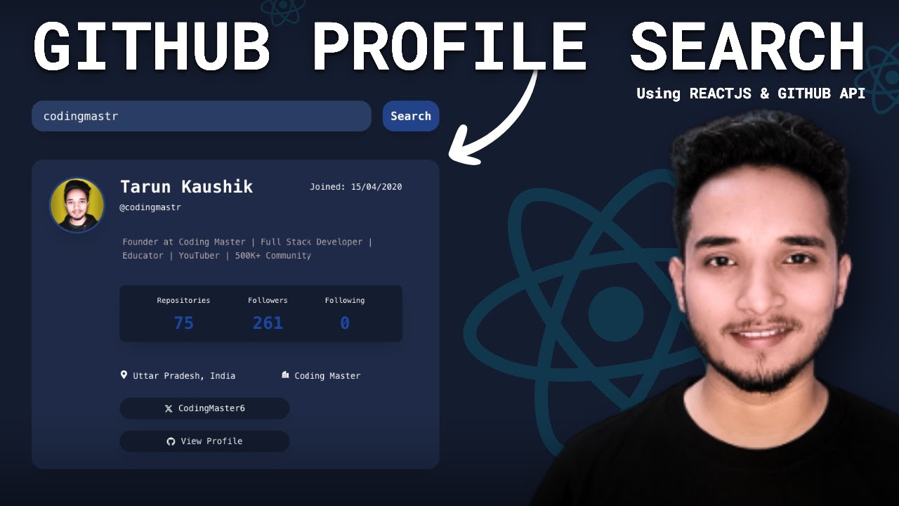 Github Profile Search App Using React Js Github Api Step By Step