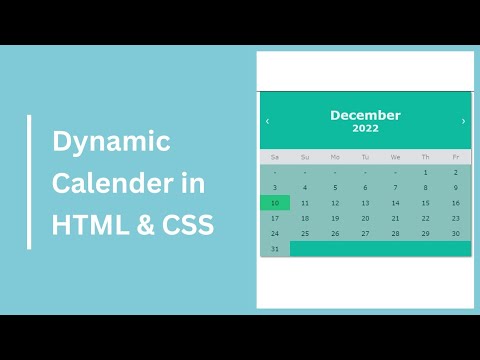 Create A Dynamic Calendar In Html Css Javascript Calendar In Html