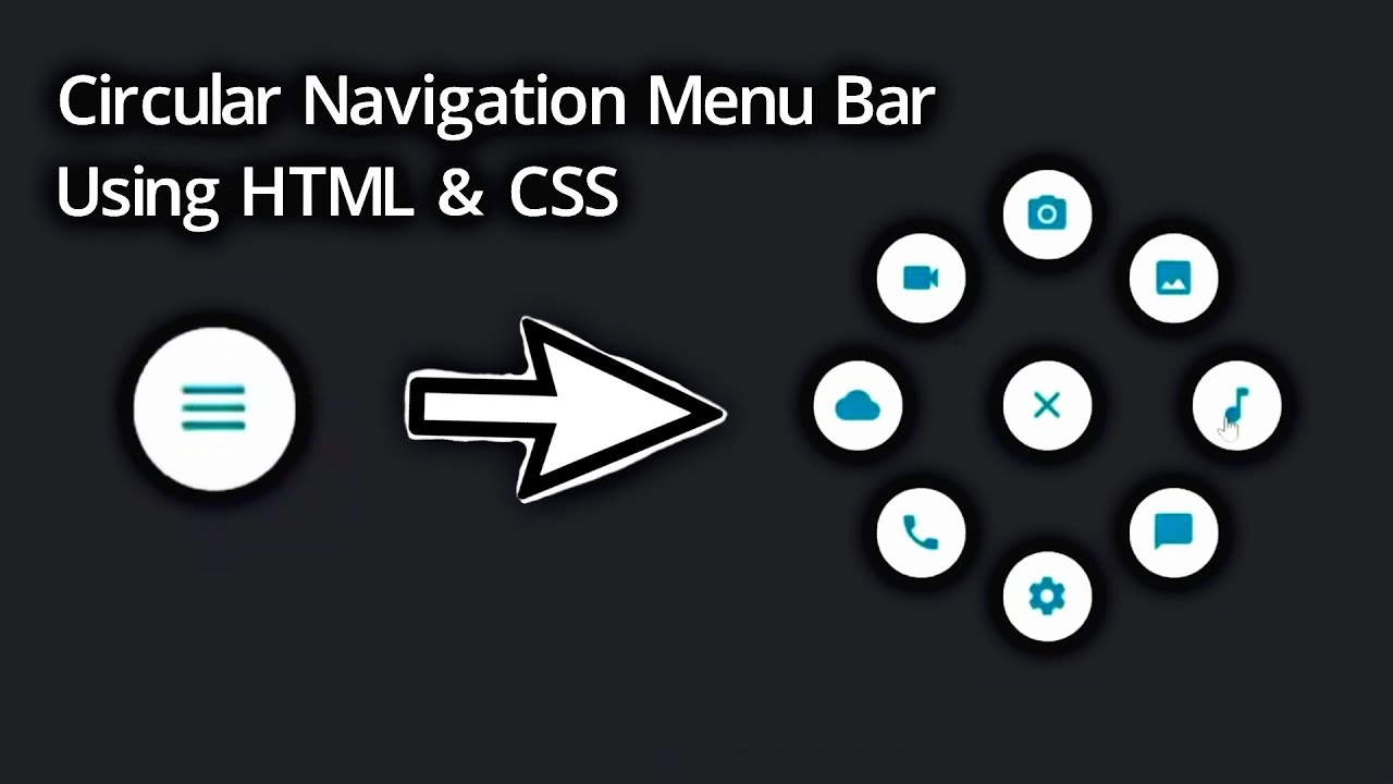 Circular Navigation Menu Bar Using Html Css Youtube
