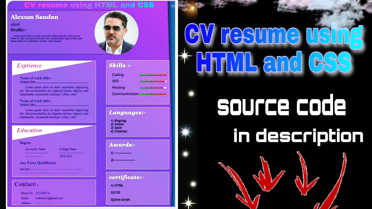 Sample Cv Html Code At Russell Brown Blog