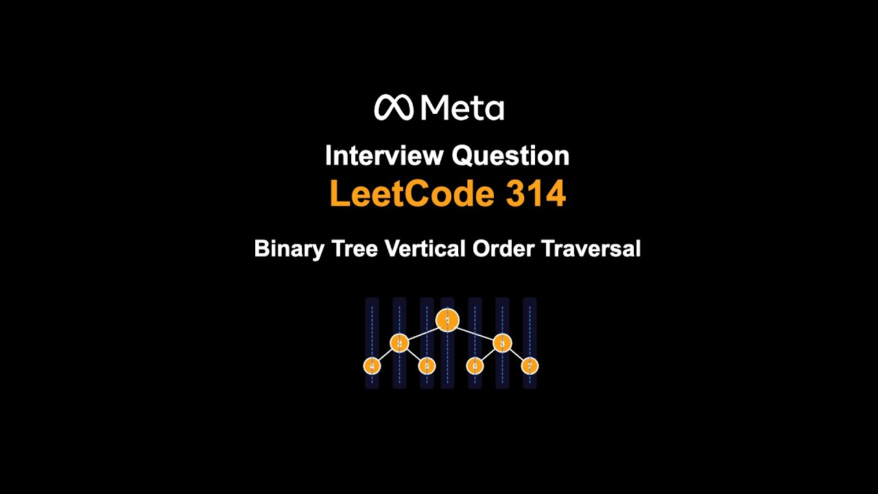 Binary Tree Vertical Order Traversal Leetcode 314 Youtube