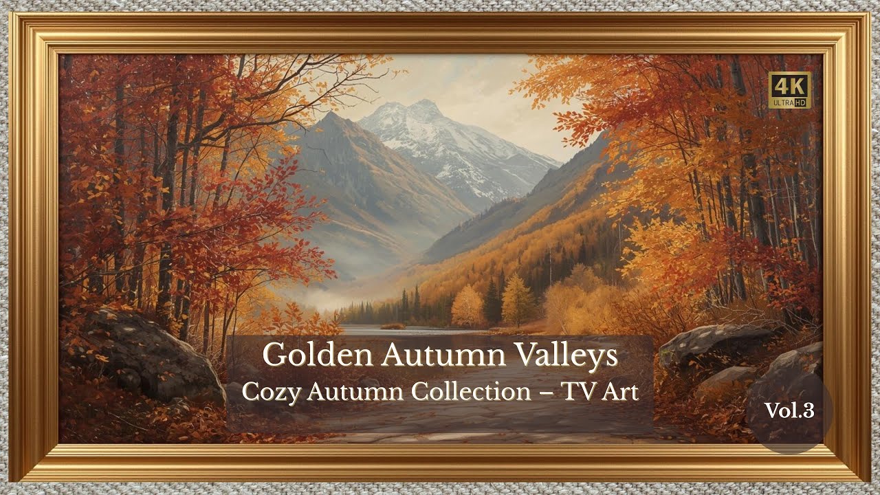 4 X Vintage Oil Painting Frame Tv Art Fall Landscape Screensaver 4k