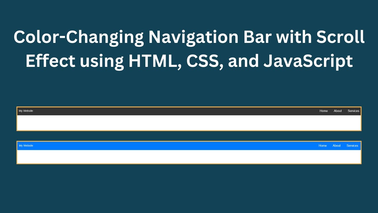 Color Changing Navigation Bar With Html Css And Javascript Step By