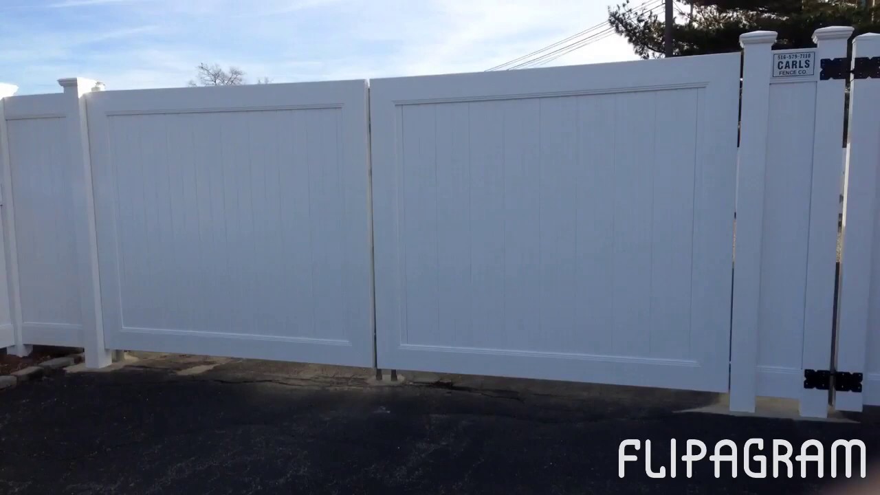 Pvc Double Drive Gate With Metal Frame Youtube
