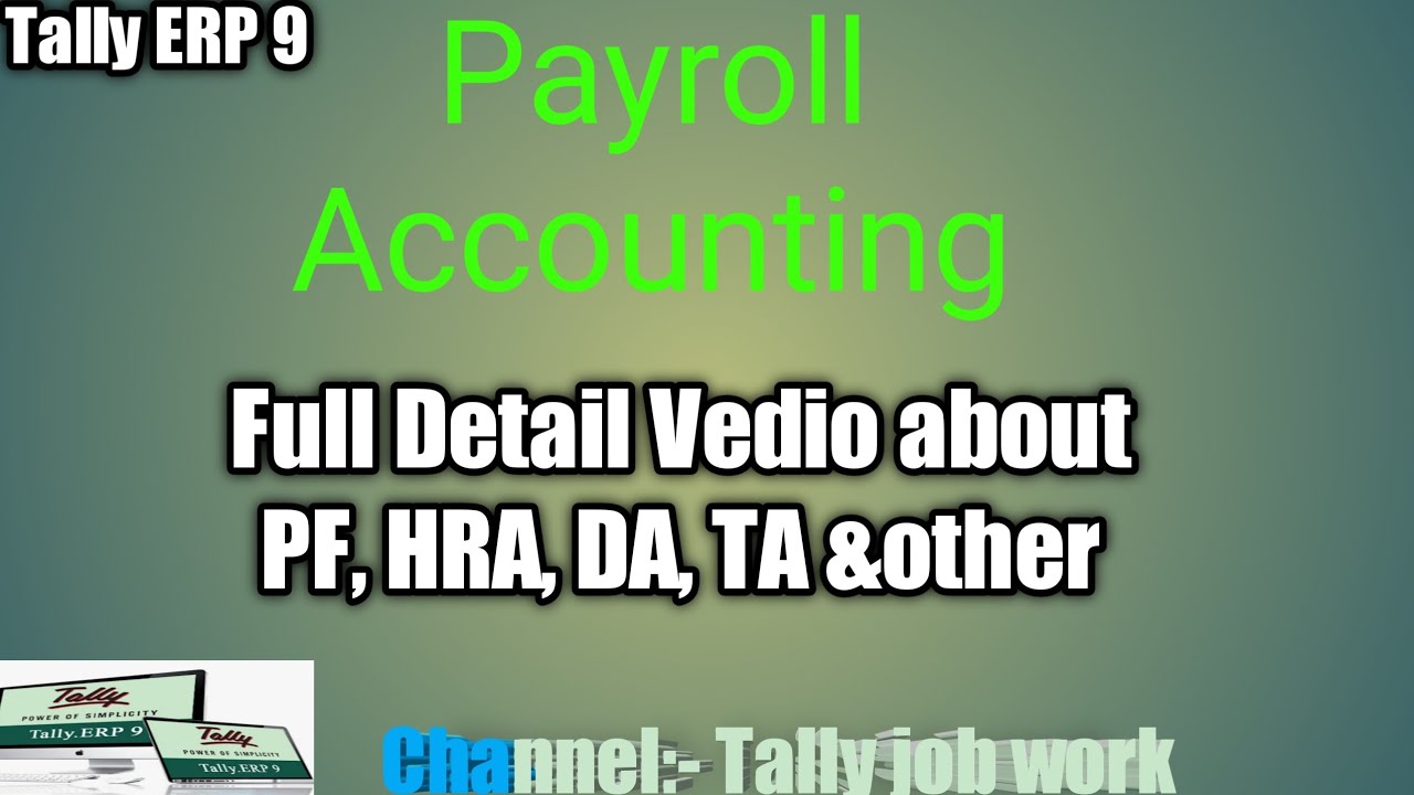 Payroll Accounting Full Detail Vedio Youtube
