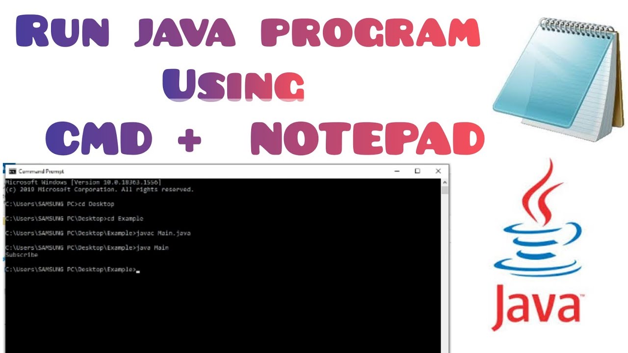 Run Java Program Using Notepad Cmd Command Prompt Youtube