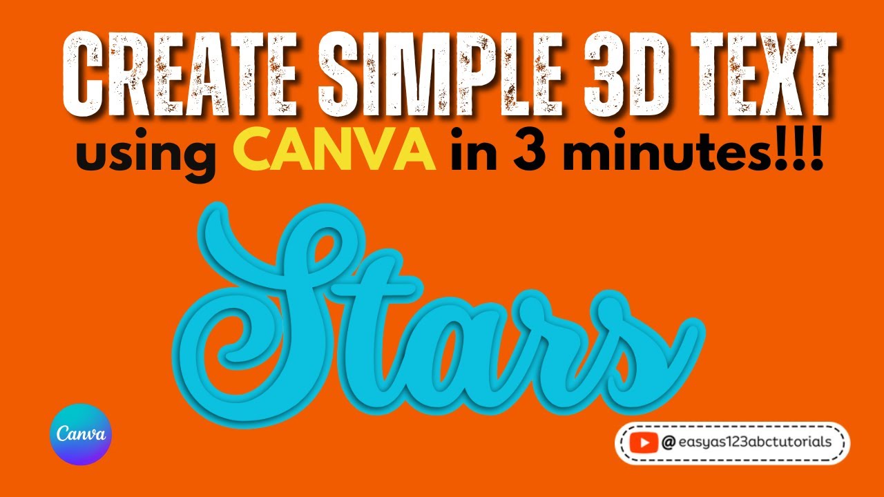 Create Simple 3d Text In Canva In Less Than 3 Minutes Tutorial For