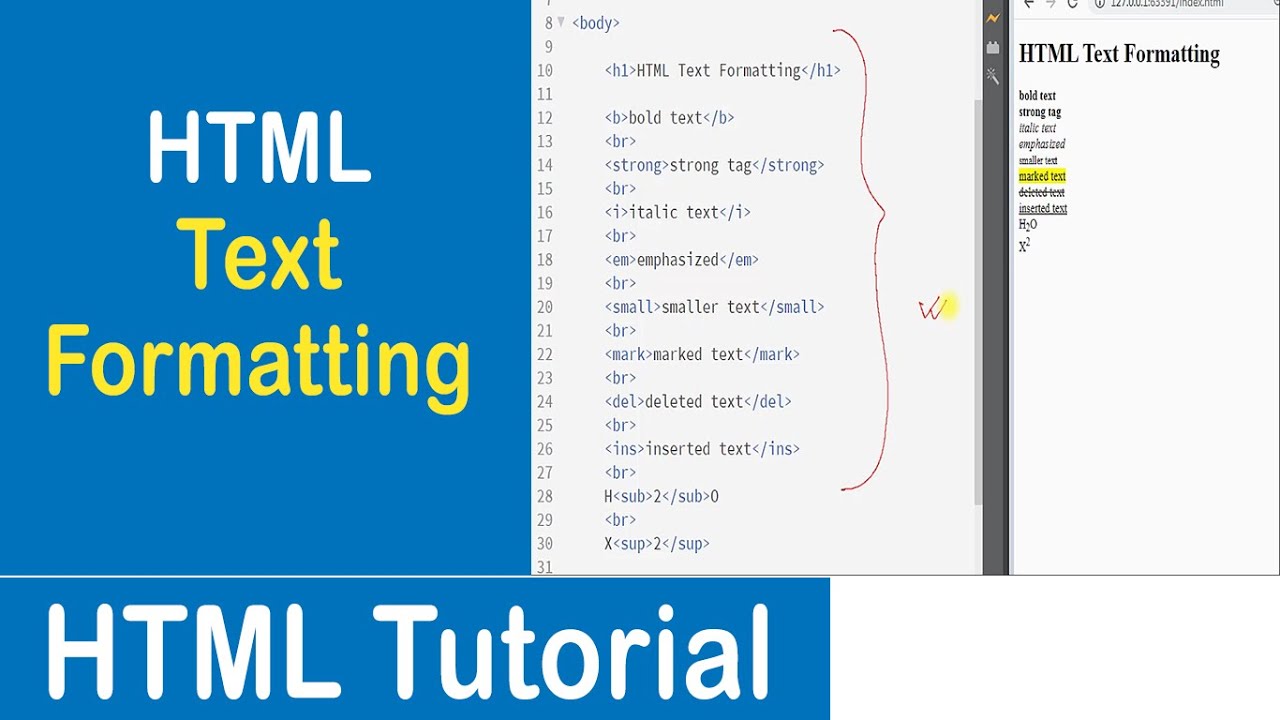 08 Html Text Formatting Html Tutorial Youtube