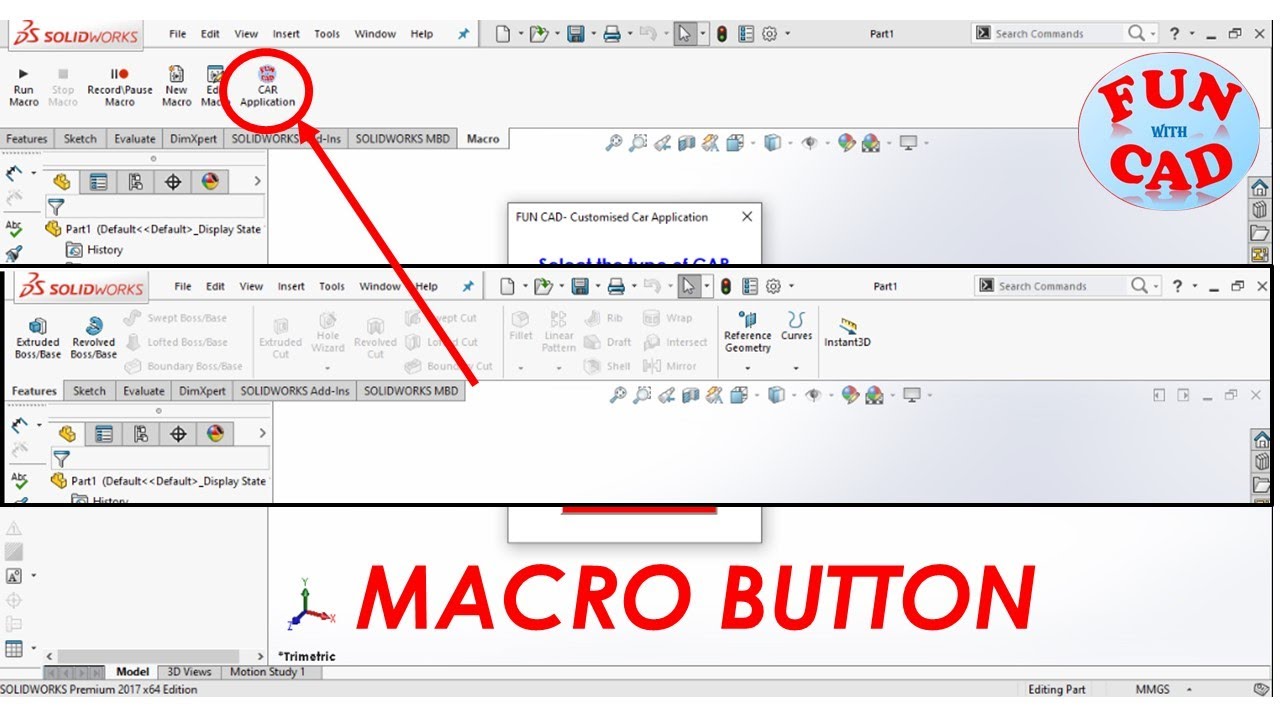 Learn How To Add A Macro Command In Solidworks Solidworks Car Design