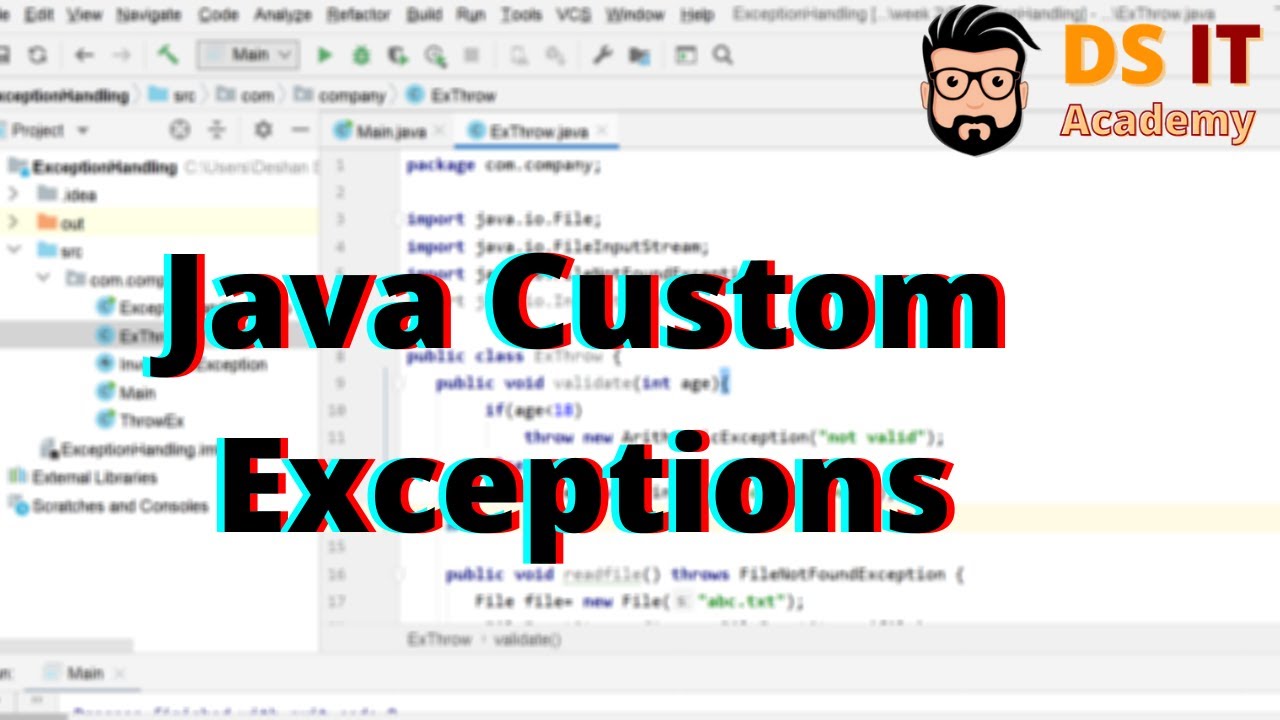 Java Custom Exceptions Exception Handling Explained In Sinhala Youtube