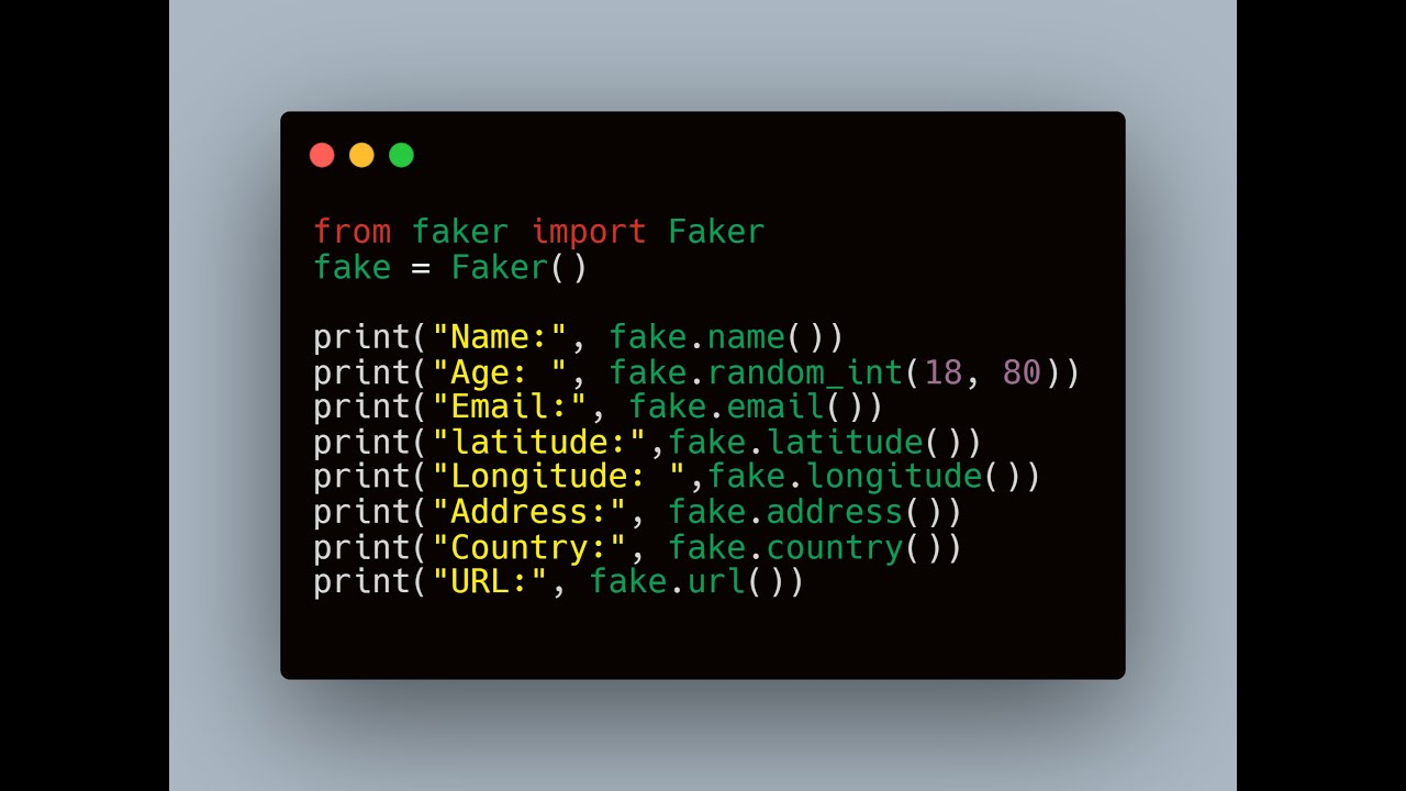 Create Dummy Data Using Python Faker Package Ifeanyi Benny Iheagwara