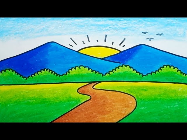 How To Draw A Beautiful Scenery Step By Step Drawing Easy Infoupdate Org