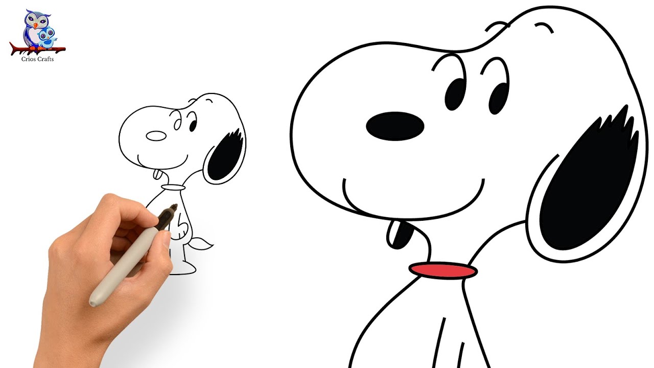 How To Draw Snoopy From Peanuts Step By Step Youtube