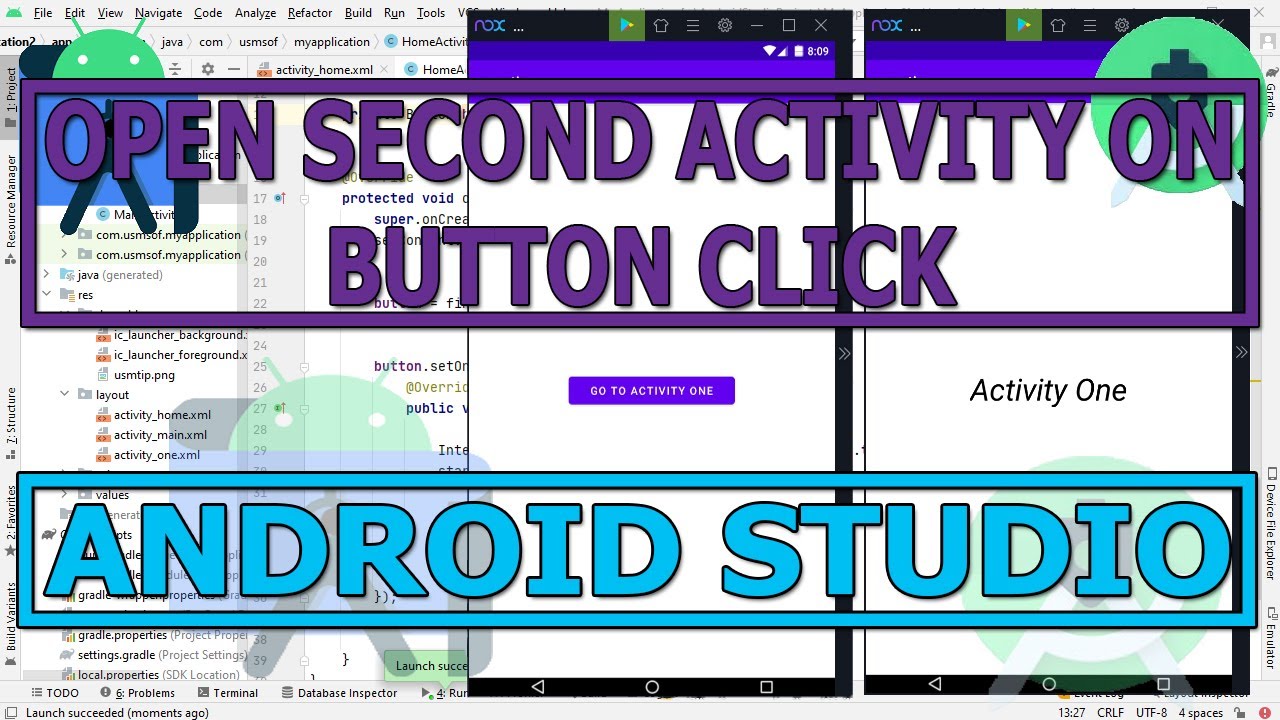 How To Open New Activity On Button Click In Android Studio Second