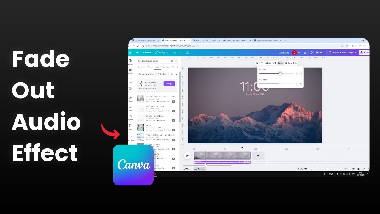 How To Fade Out Audio In Canva Youtube