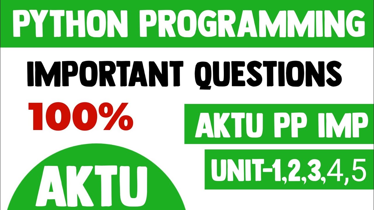 Python Programming Important Question Aktu Pp Imp Aktu Youtube