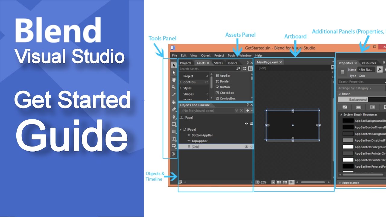 Get Started Blend For Visual Studio Overview Wpf Tutorial Youtube