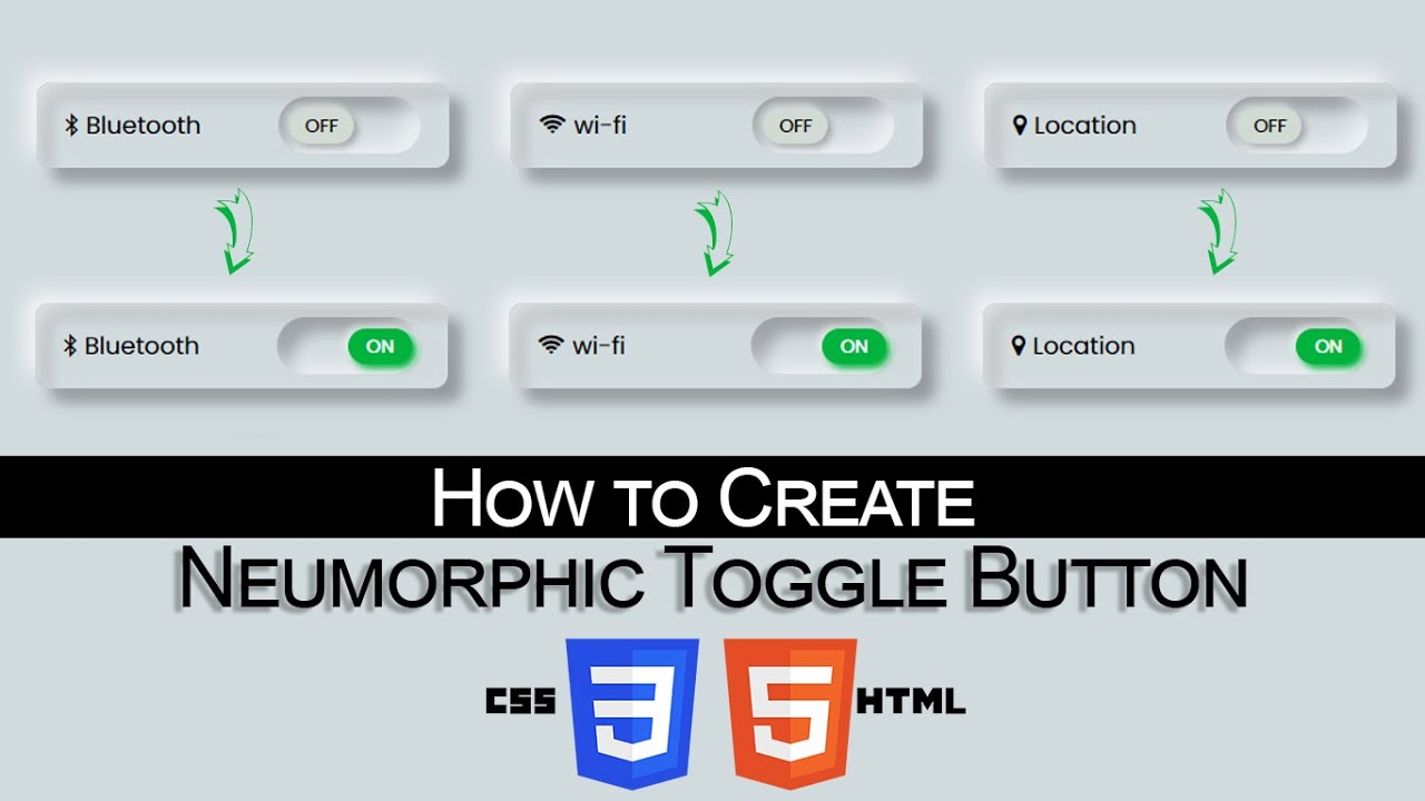 How To Create Neumorphic Toggle Button Html Css Youtube