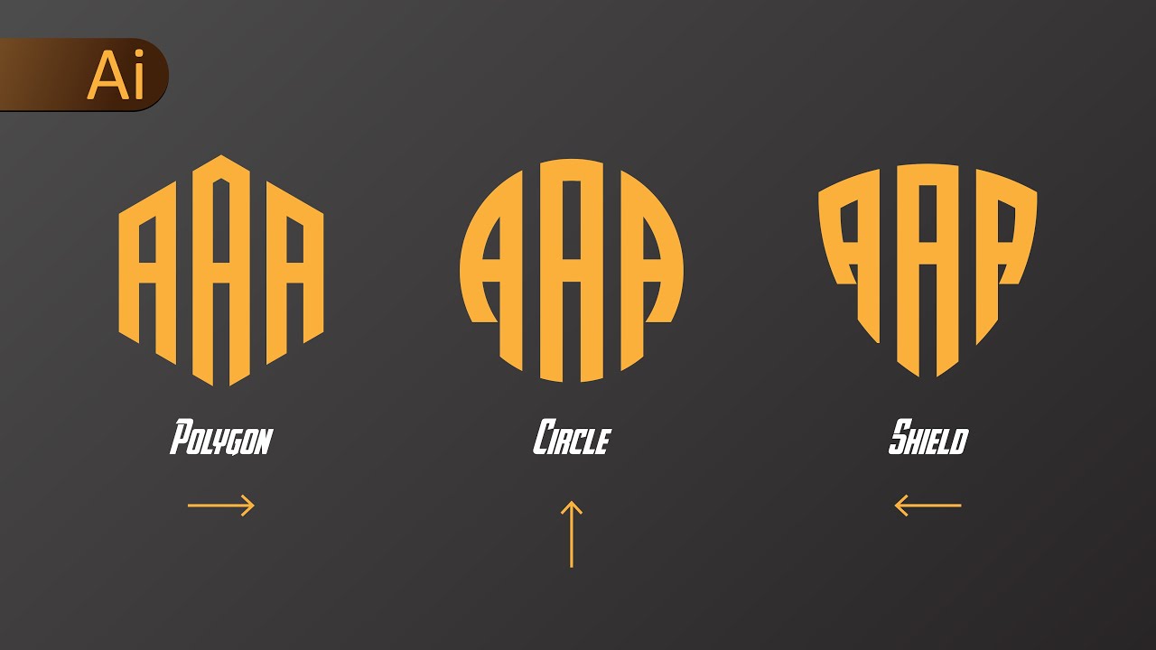 How To Draw Any Letters Logo In Polygon Circle Shield Illustrator