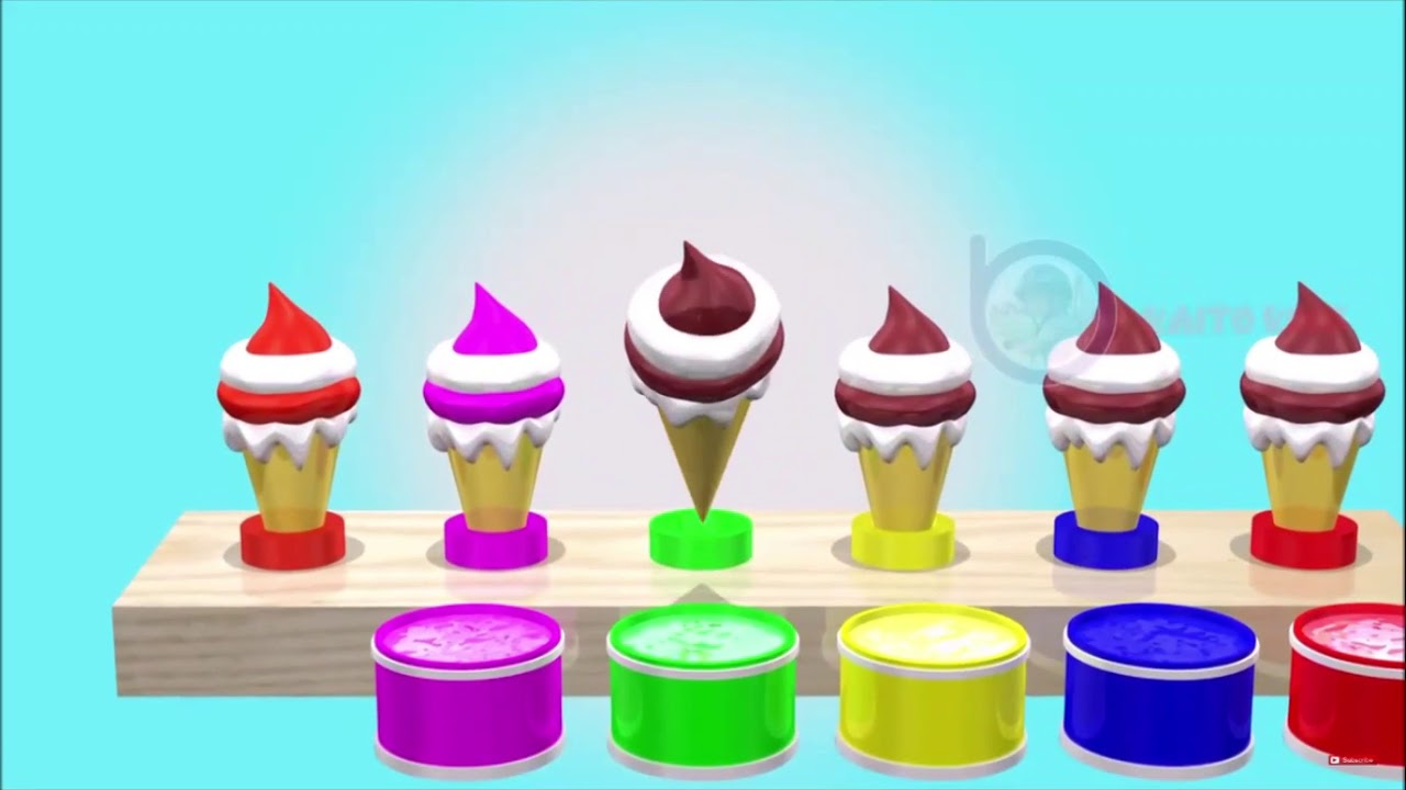 Learn Colors With Ice Cream For Children L Educational Videos For Kids